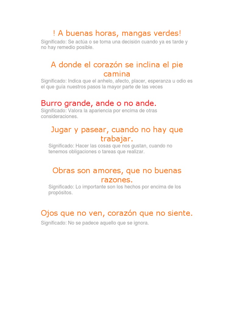Refranes y Sabiduría Popular | PDF | Amor