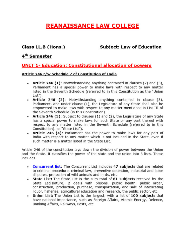 Notes (Law of Education) | PDF | Justice | Crime & Violence