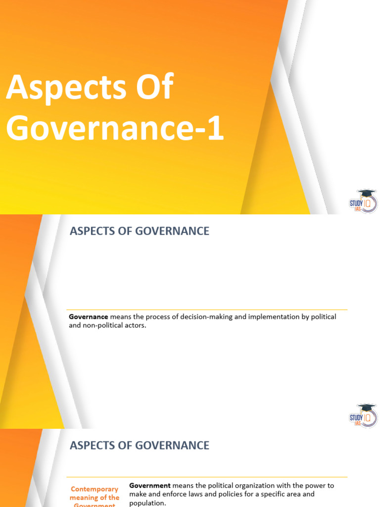 Key Aspects of Governance Explained | PDF | Governance | Good Governance