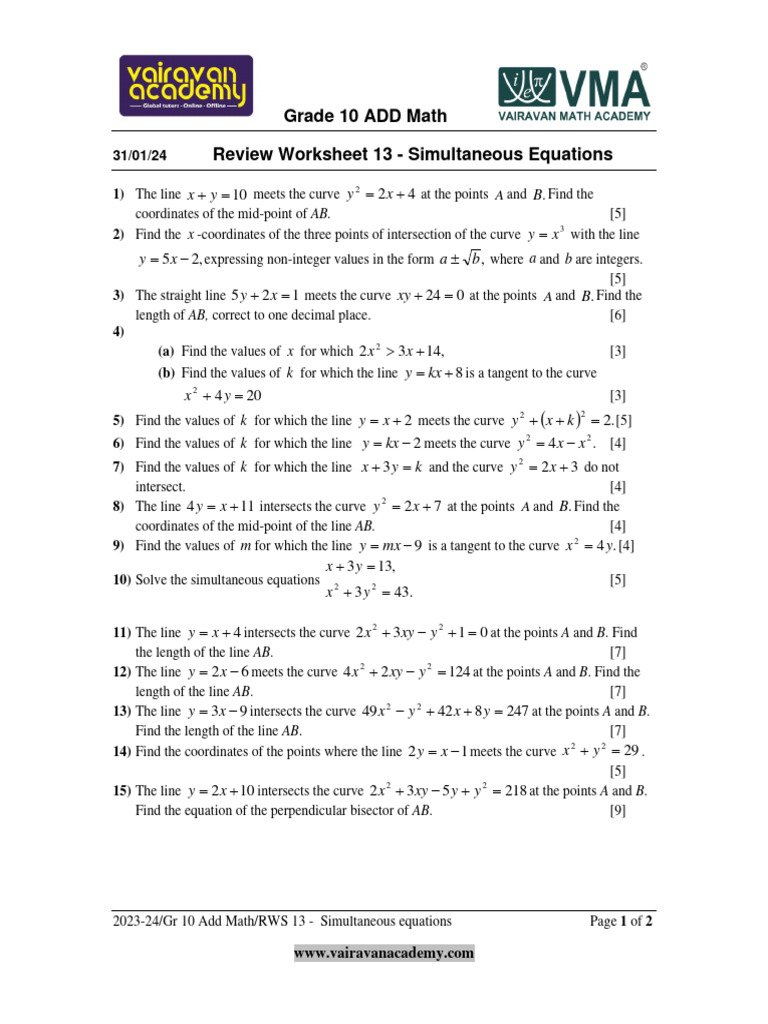 Simultaneous Equations Rws | PDF | Mathematical Analysis | Euclid