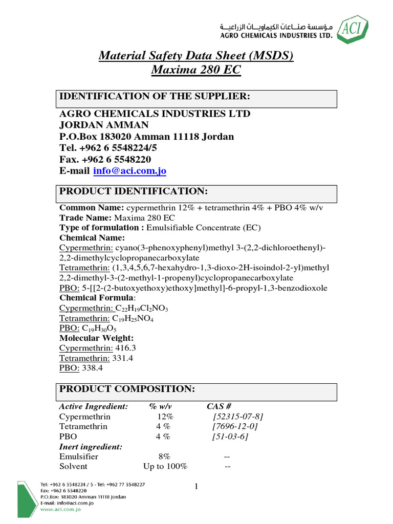 Maxima MSDS | PDF | Personal Protective Equipment | Fires