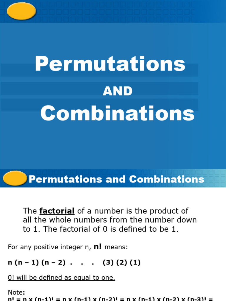 Permutations And Combinations Pdf Combinatorics Mathematical Analysis