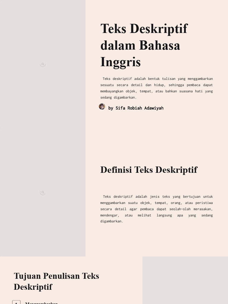 Panduan Teks Deskriptif | PDF