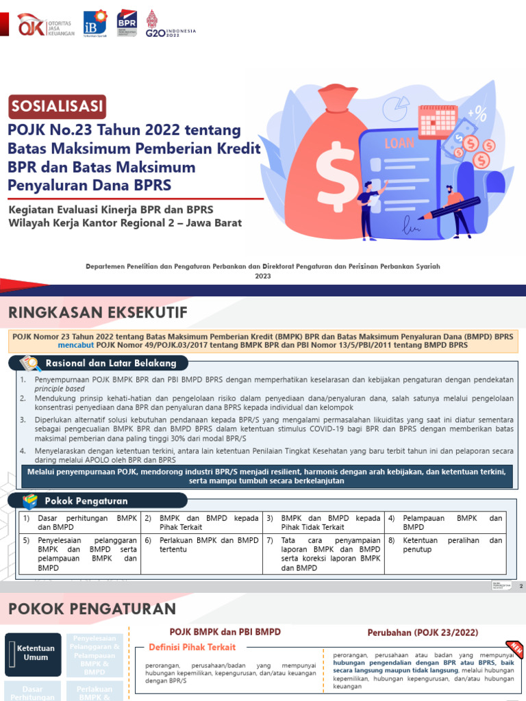 POJK 23/2022: Aturan Kredit BPR/BPRS | PDF | Hukum