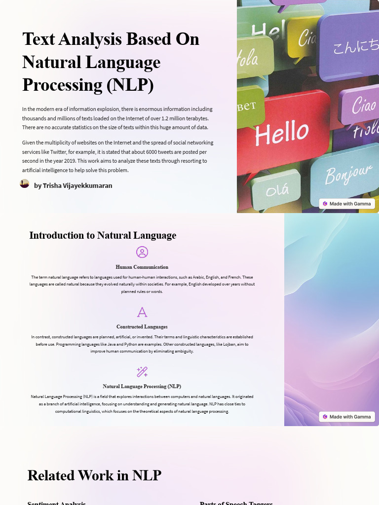 Text Analysis Based On Natural Language Processing NLP | PDF | Word | Question