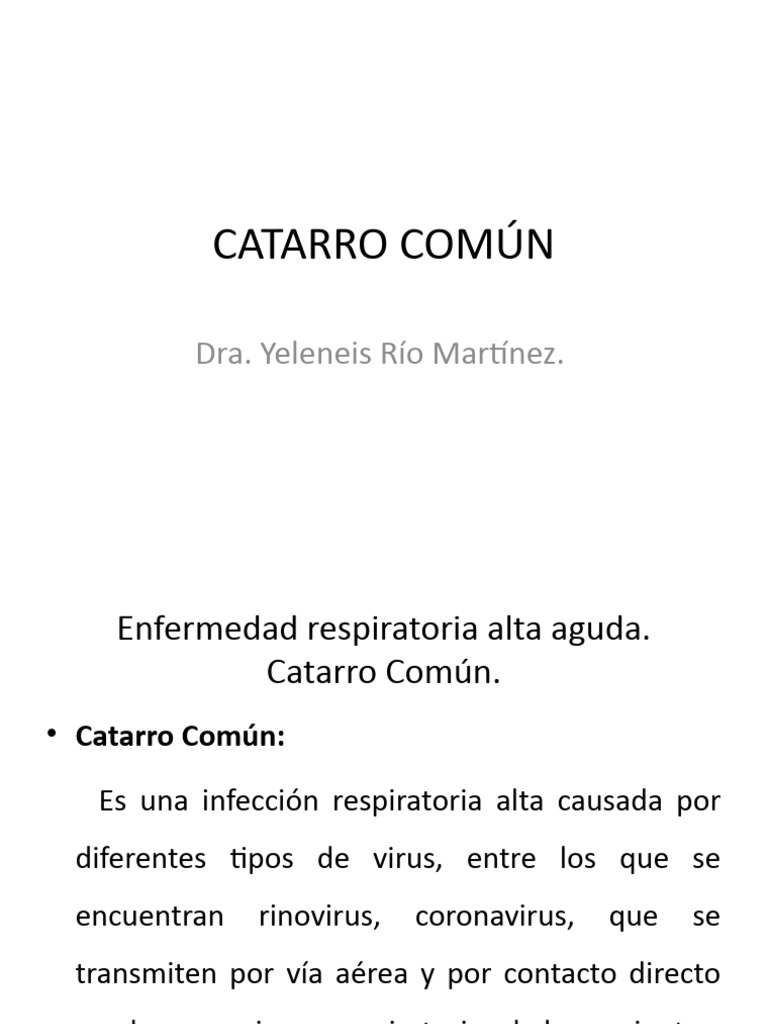 Catarro Común | PDF | Resfriado comun | Tos