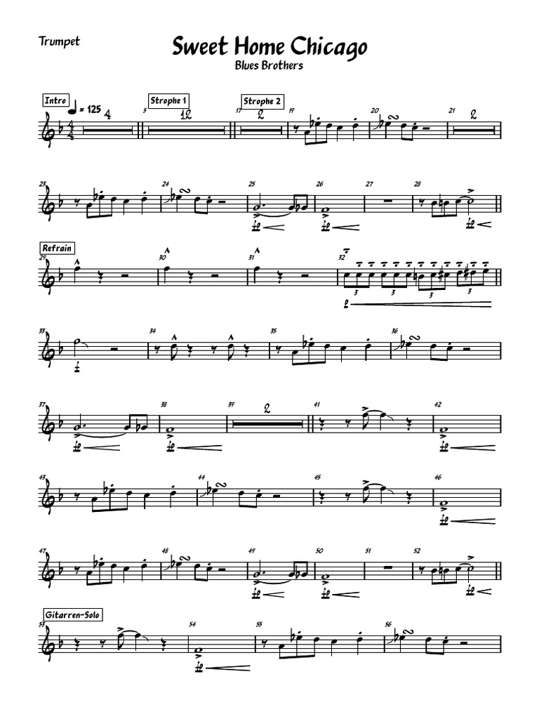 Sweet Home Chicago-Trumpet | PDF