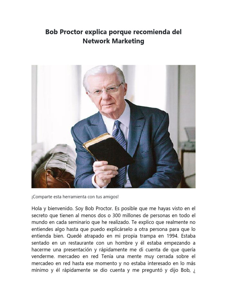 Bob Proctor y el poder del Network Marketing | PDF