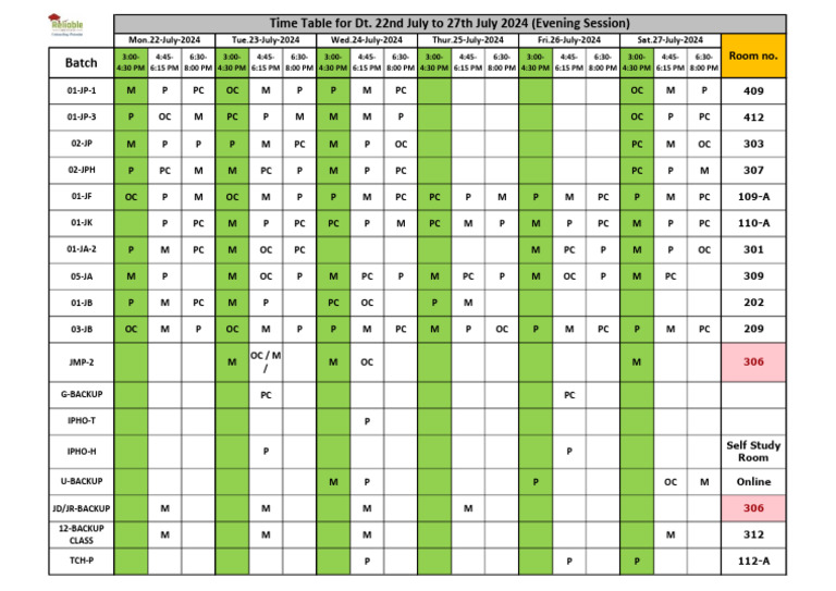 Eve RC ST TT For W 22nd July To 27th July 2024 | PDF