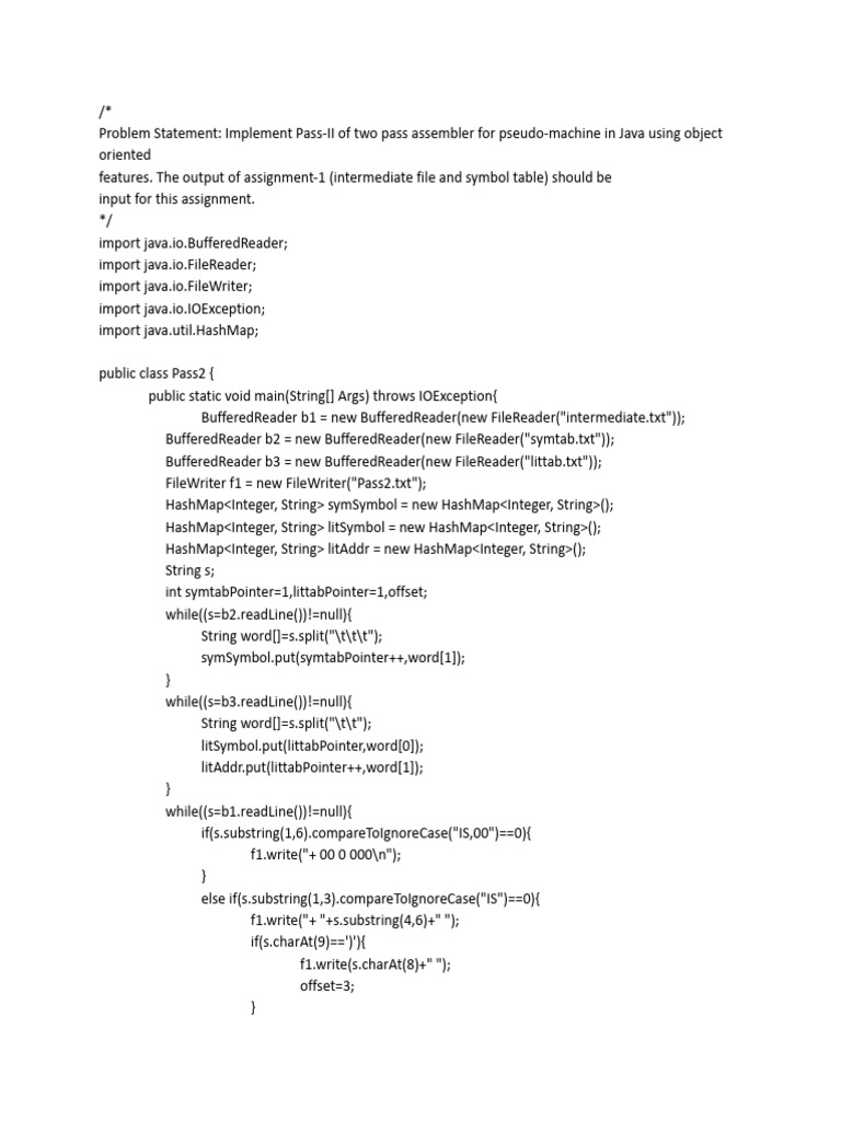 pass2-ass | PDF | String (Computer Science) | Computer Engineering