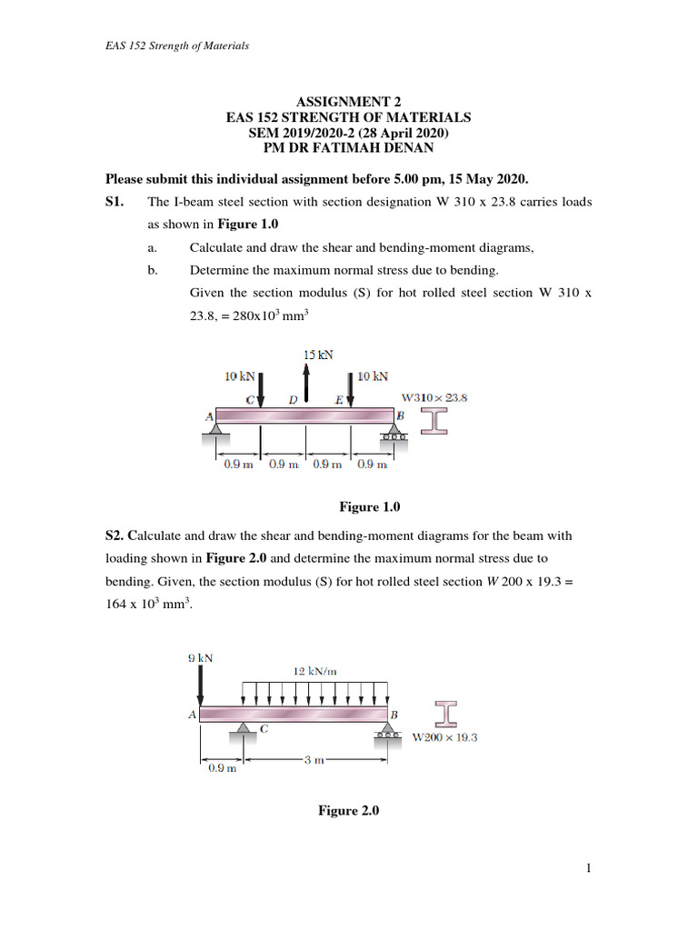 Assignment 2 | PDF | Bending | Beam (Structure)