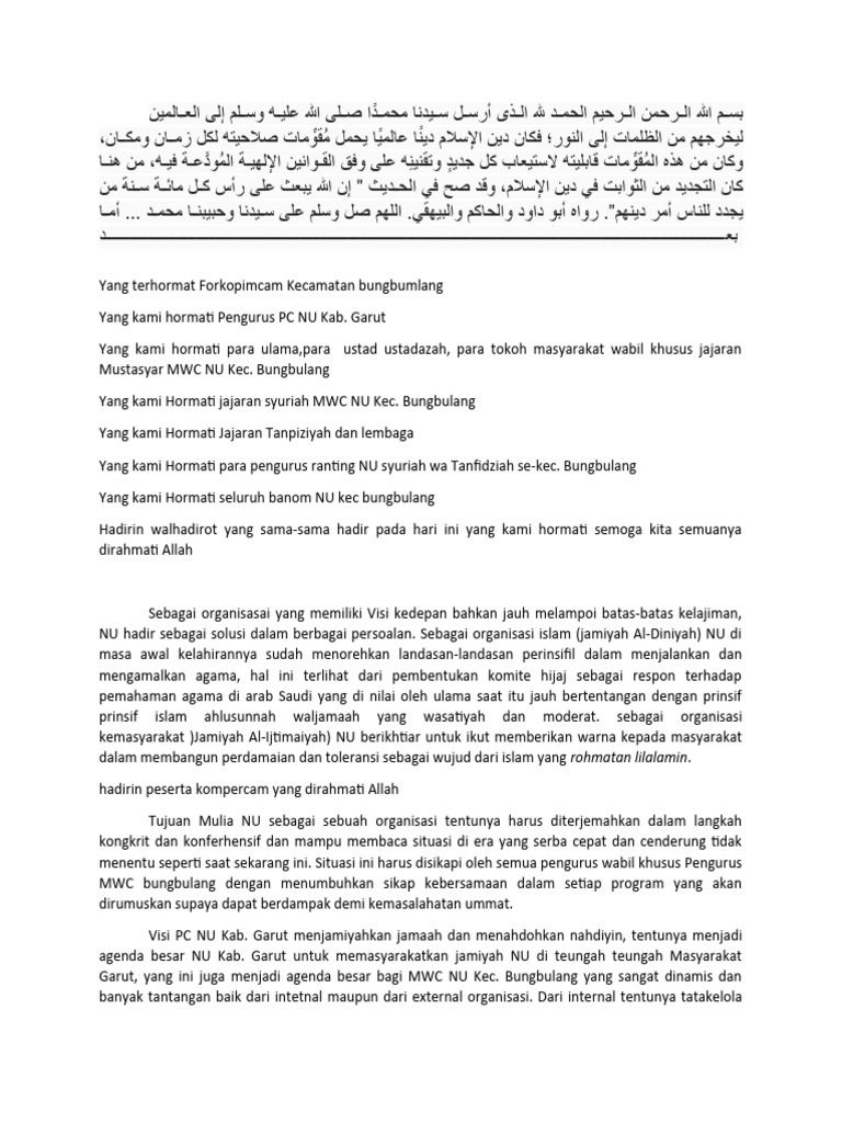 Khutbah Iftitah ROIS | PDF