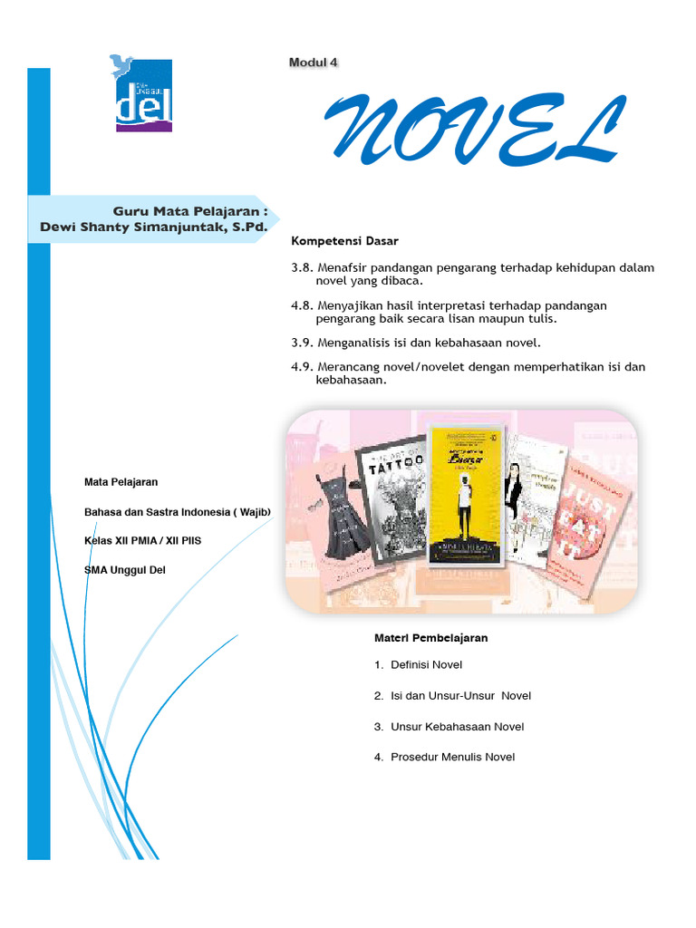 Modul - Teks Novel XII | PDF | Seni & Disiplin Bahasa | Fiksi Umum