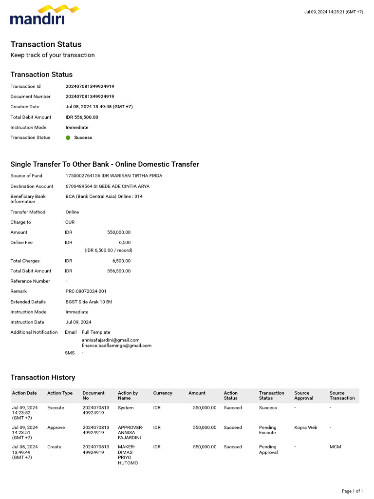 Transaction Status-345 | PDF | Debit Card | Indonesian Rupiah