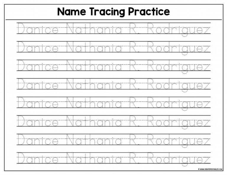 Danice Nathania Tracing Name 3 | PDF