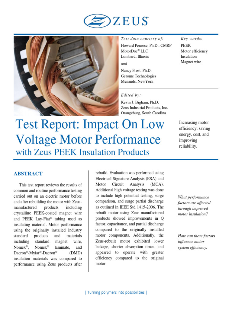TR ImpactLowVoltMotorPerf Zeus | PDF | Electric Motor | Electrical ...