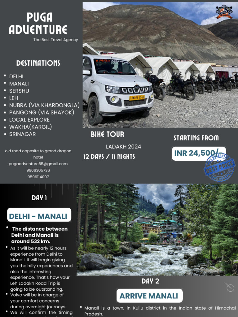 Delhi, Manali, Leh, Turtuk, Kargil, Srinagar (12D, 11N) PDF | PDF