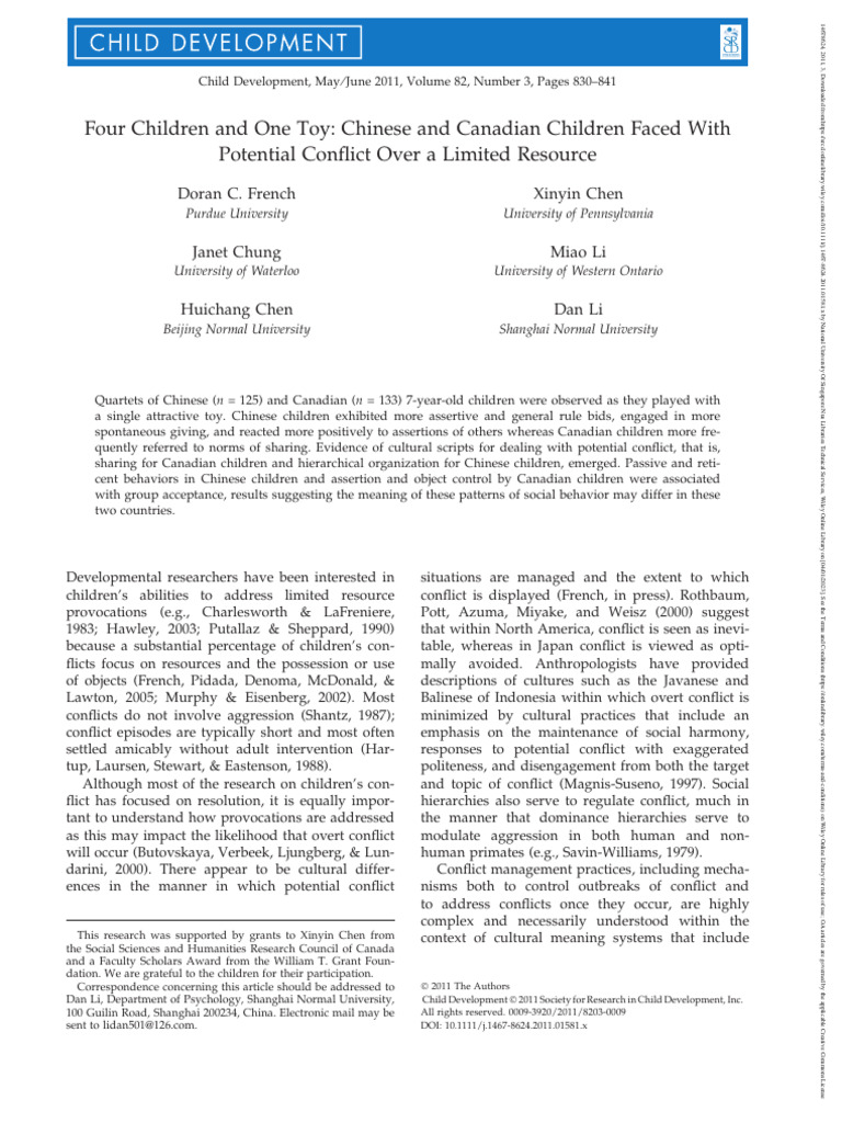Cultural Conflict in Children's Play | PDF | Multilevel Model | Linear ...
