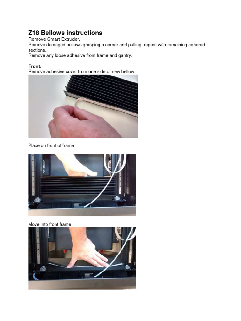 MakerBot Z18 Bellows Replacement Instructions | PDF