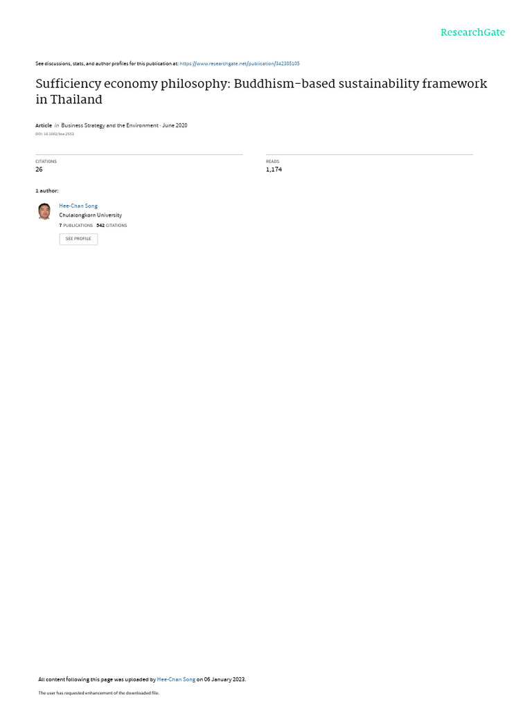 Sufficiency Economy Philosophy | PDF | Institution | Sustainability