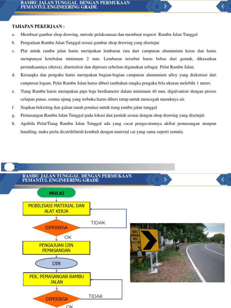 Pemasangan Rambu Jalan Tunggal | PDF