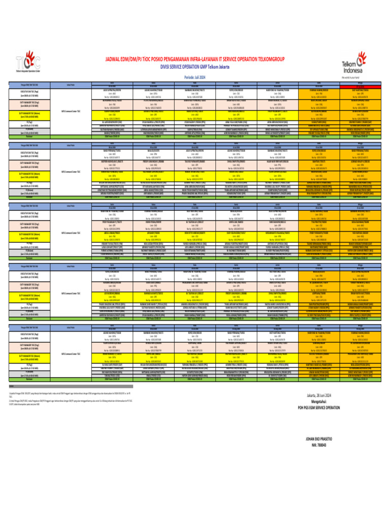 Schedule TiOC DSO Juli 2024 | PDF