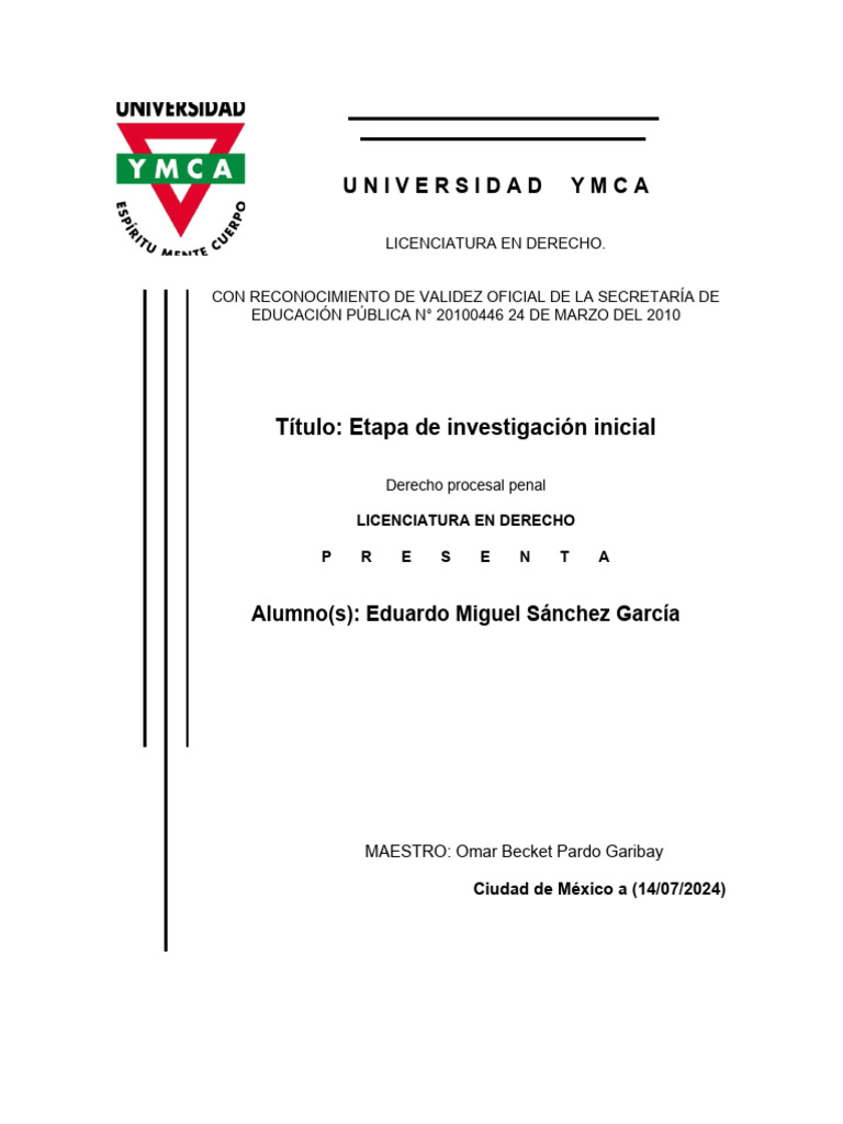 Etapa de Investigación Inicial | PDF | Queja | Justicia