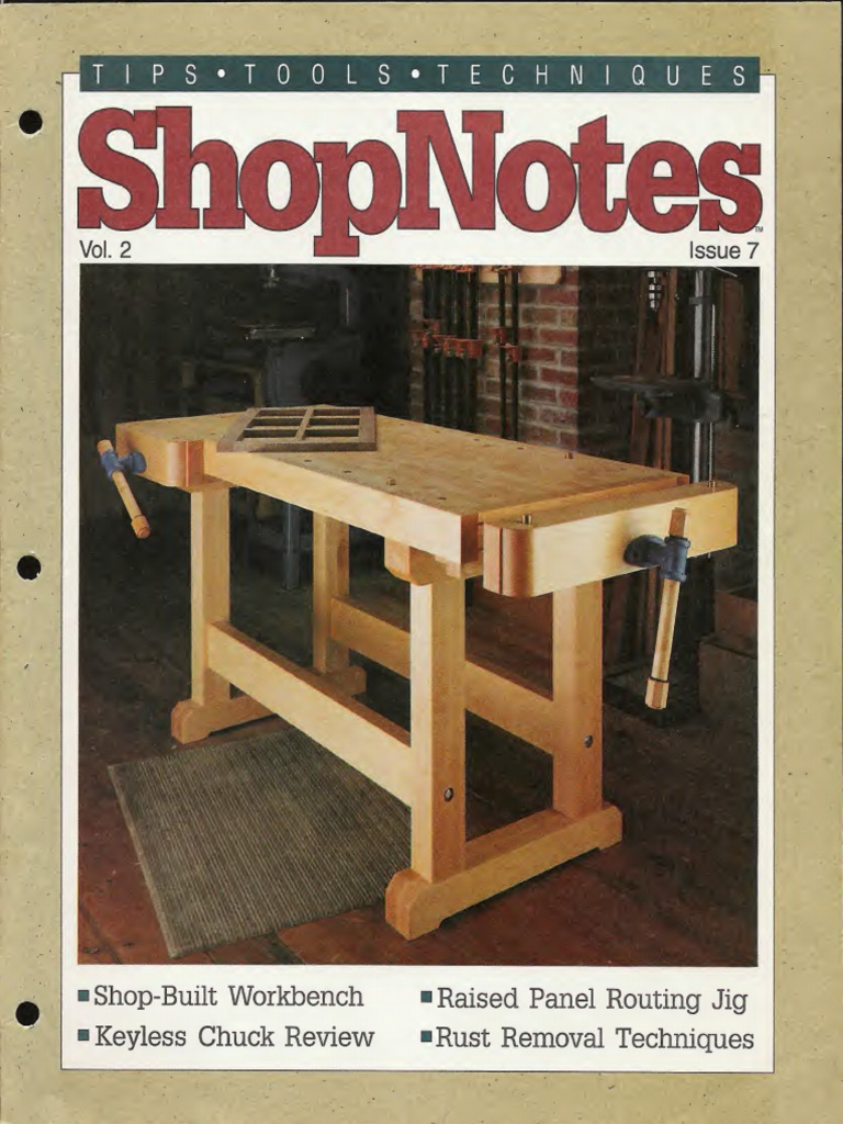 ShopNotes #07 (Vol. 02) - Shop Built Work Bench - Text | PDF | Screw