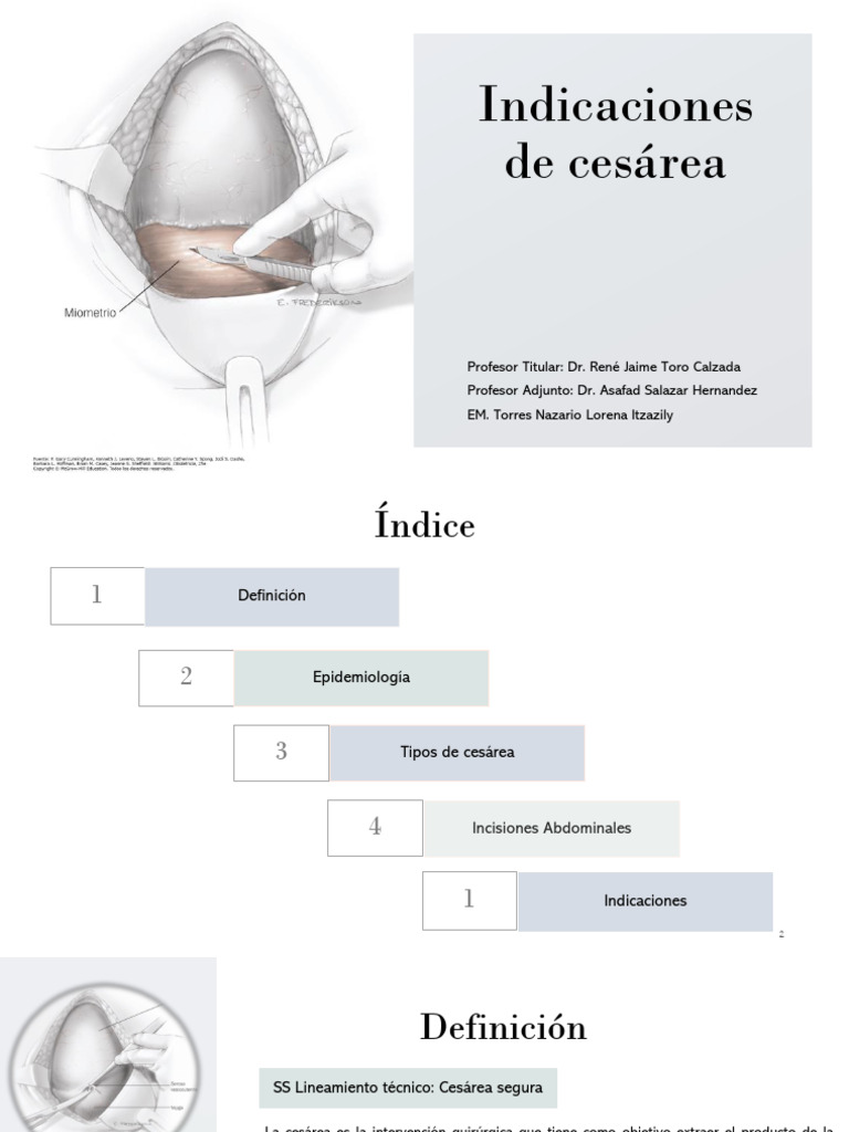 Indicaciones para Cesárea Segura | PDF | Seccion de cesárea | Abdomen