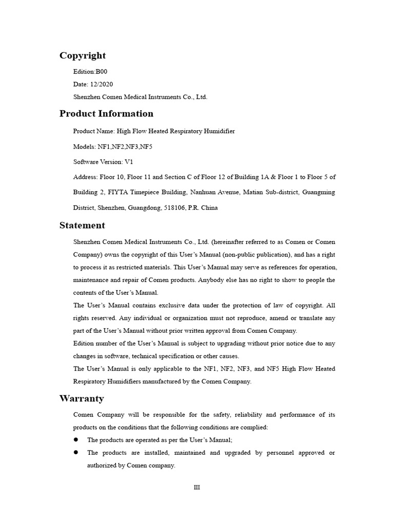 Comen NF Series User Manual | PDF | Power Supply | Flow Measurement