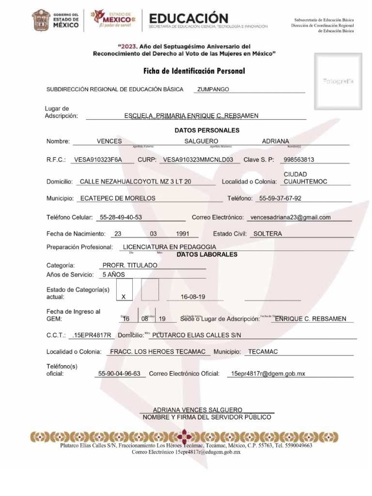 (Ficha de Identificación) 2 | PDF