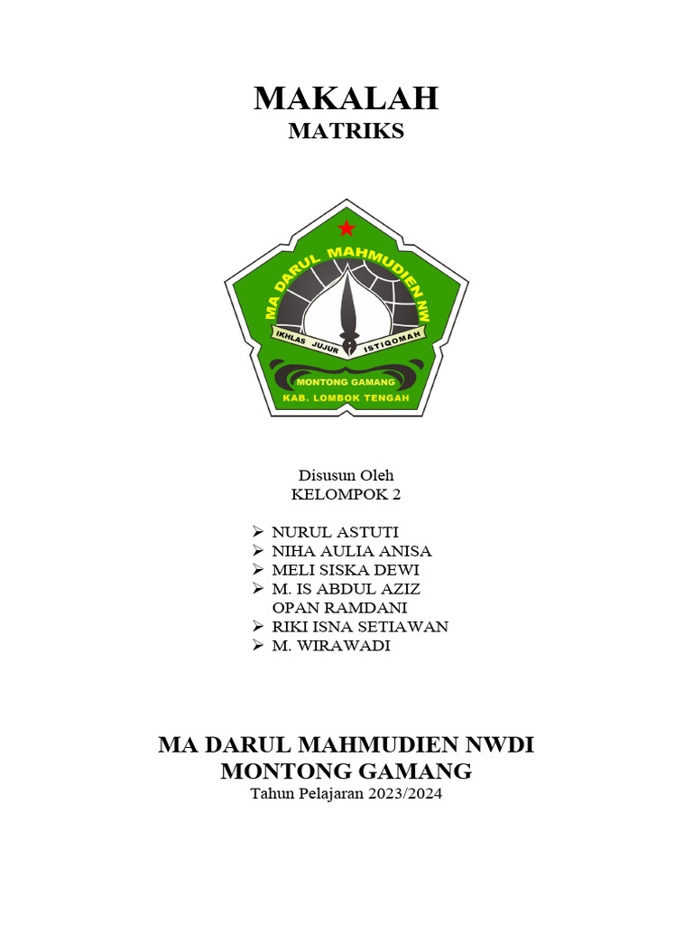 Pengantar dan Pembahasan Matriks Matematika | PDF