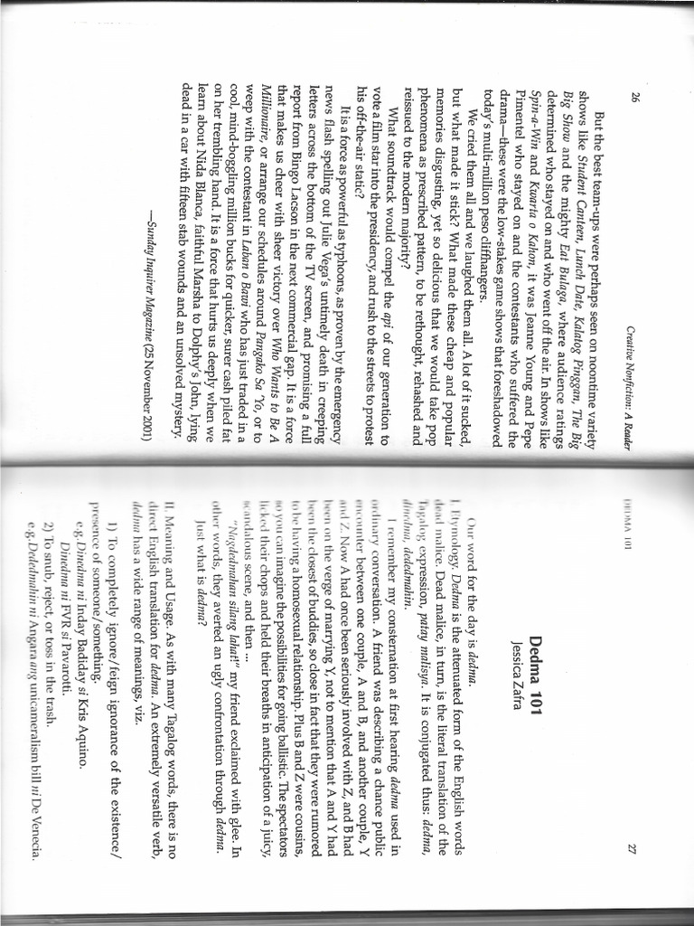 Dedma 101 by Jessica Zafra | PDF