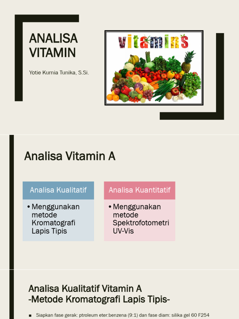 Analisis Kualitatif dan Kuantitatif Vitamin | PDF