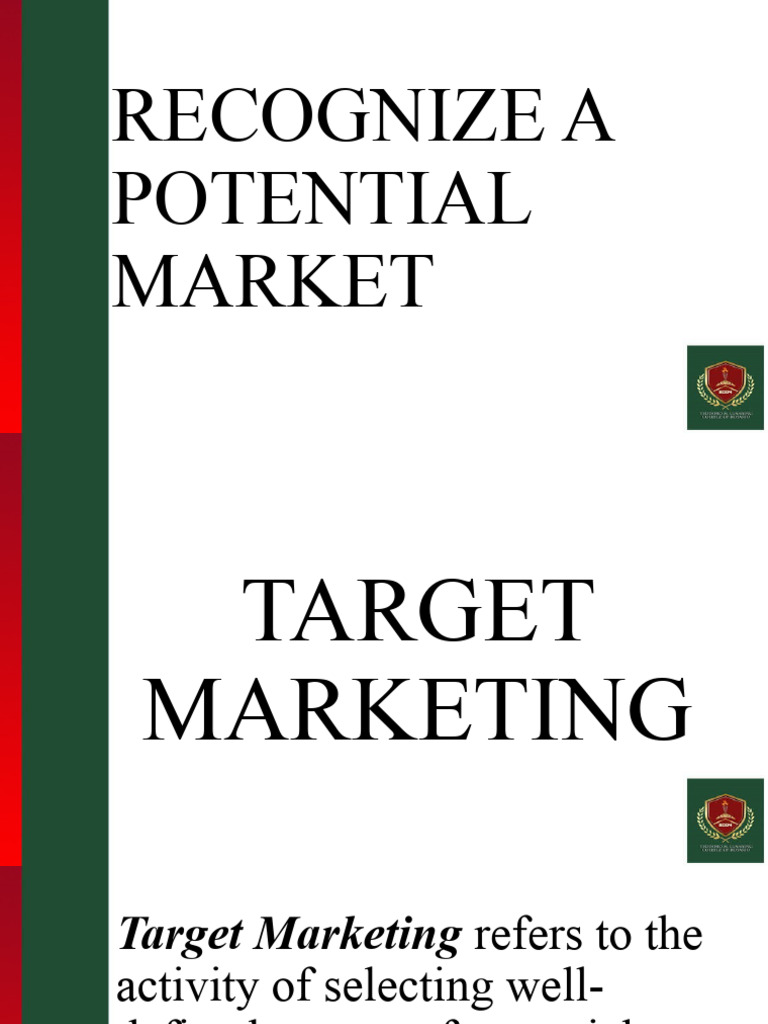 Recognize A Potential Market | PDF | Market (Economics) | Market Segmentation