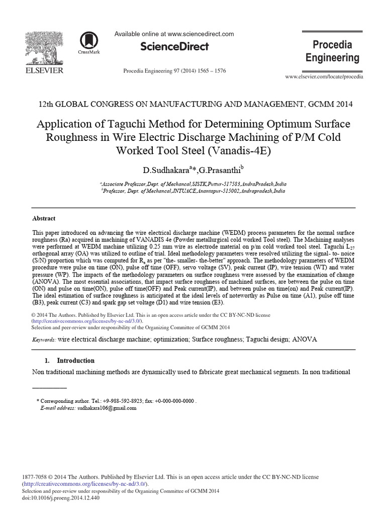 06 Application Of Taguchi Method For Determining Optimum Surfaces Pdf Signal To Noise Ratio 