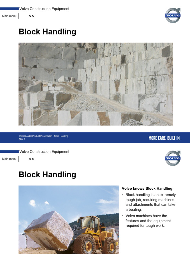 Block Handling | PDF | Loader (Equipment) | Heavy Equipment