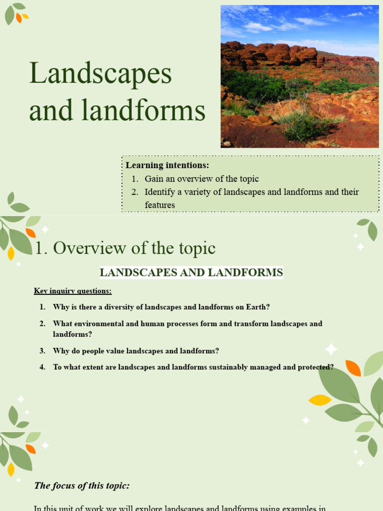 2. Introduction to Landscapes and Landforms | PDF | Landscape | Mountains