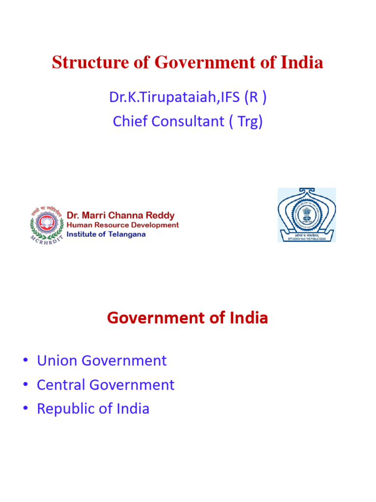 Structure of Government of India | PDF | Government Of India | Cabinet ...