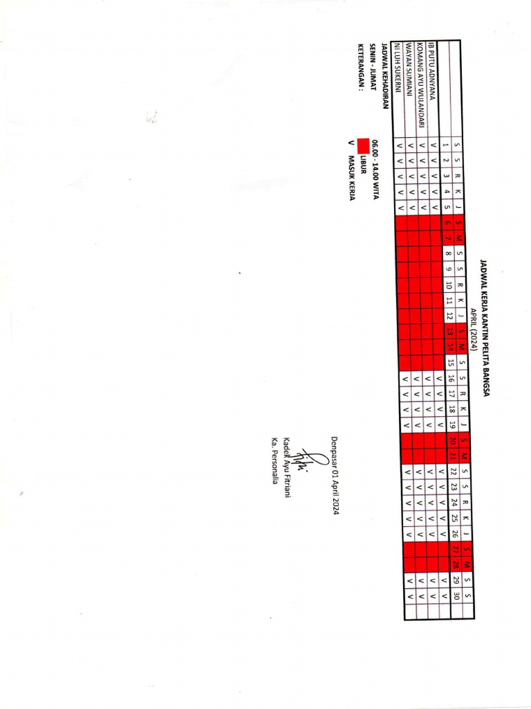 Jadwal Kerja | PDF