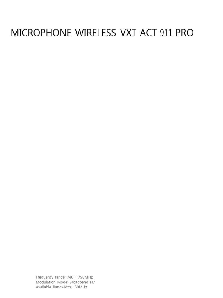 Microphone Wireless VXT Act 911 Pro | PDF | Home & Garden | Computers