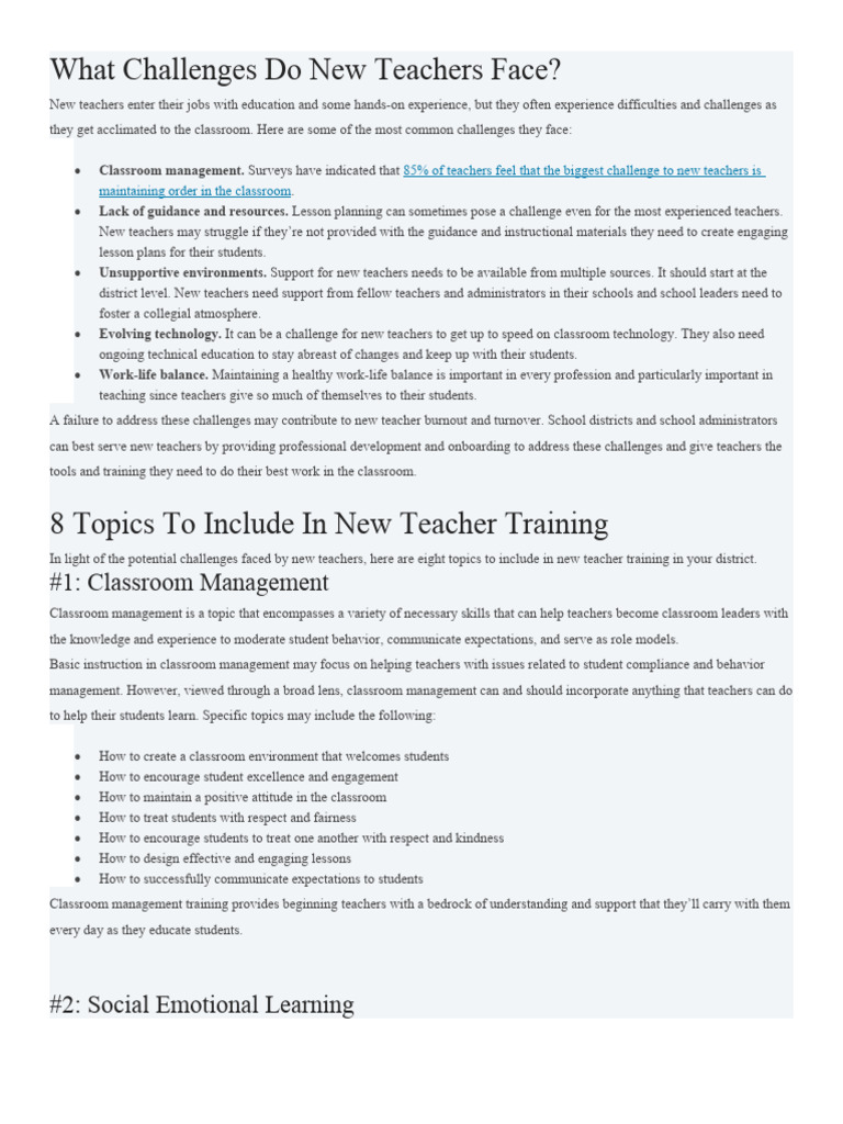 What Challenges Do New Teachers Face | PDF | Teachers | Mentorship