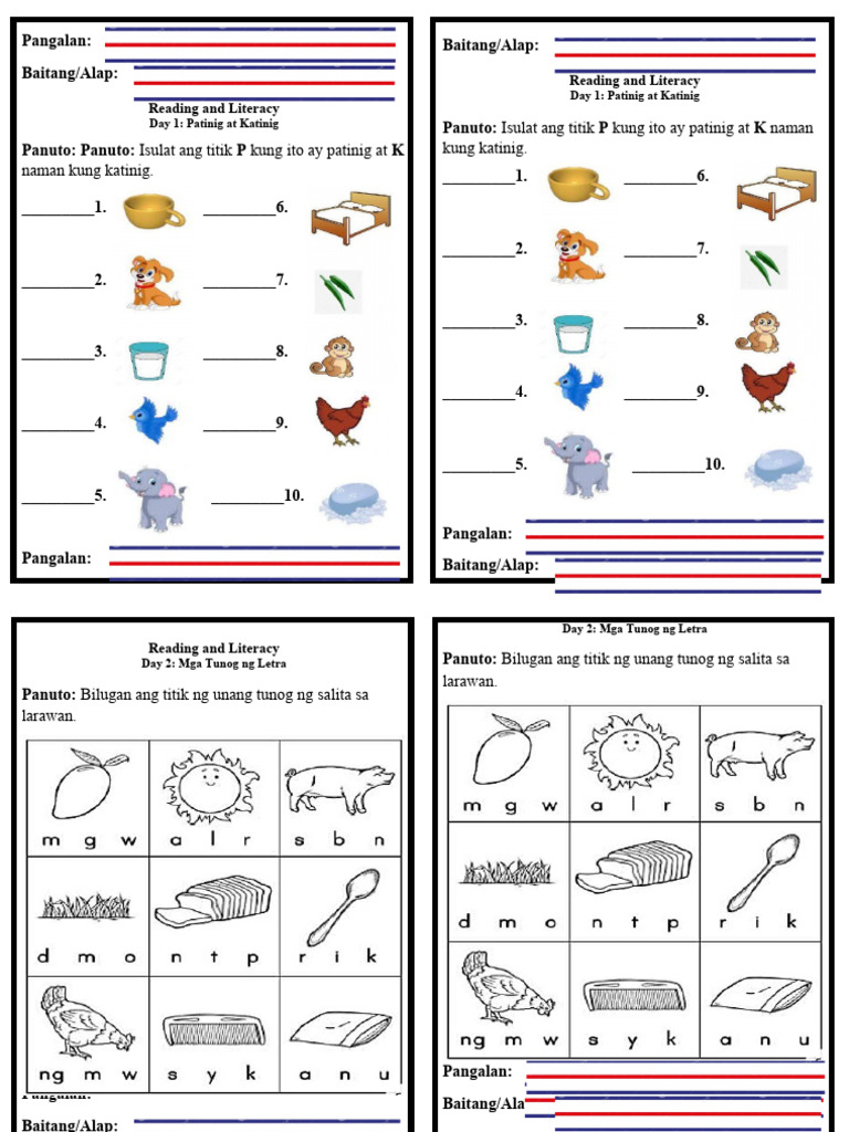 Naman Kung Katinig. Kung Katinig.: Reading and Literacy Reading and ...