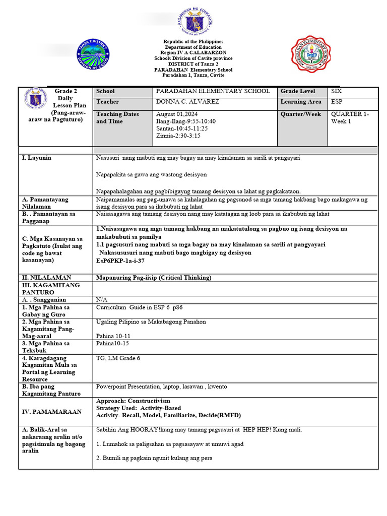 DLP q1 w1 Day 3 | PDF