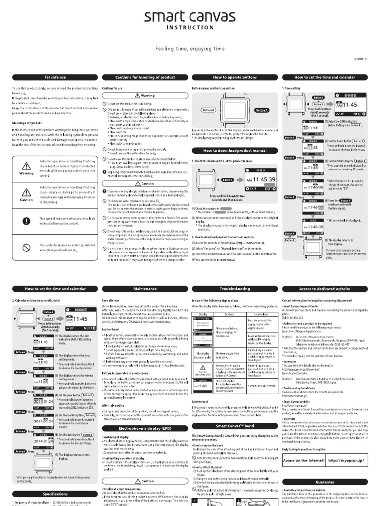 Smart Canvas - BSJ100-01 - EN | PDF