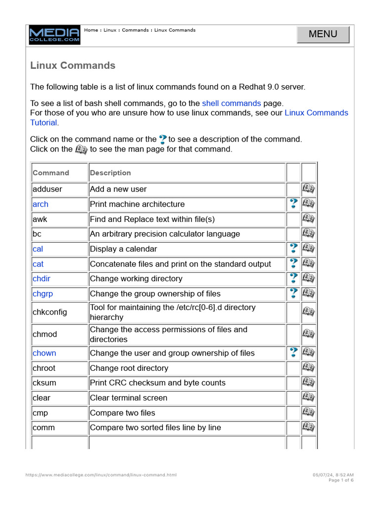 Linux Commands | PDF | Computer File | Unix Linux Commands | PDF | Computer File | Unix