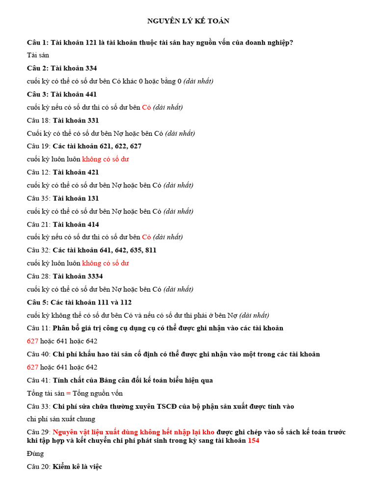 Nguyen Ly Ke Toan BTGK 2 | PDF