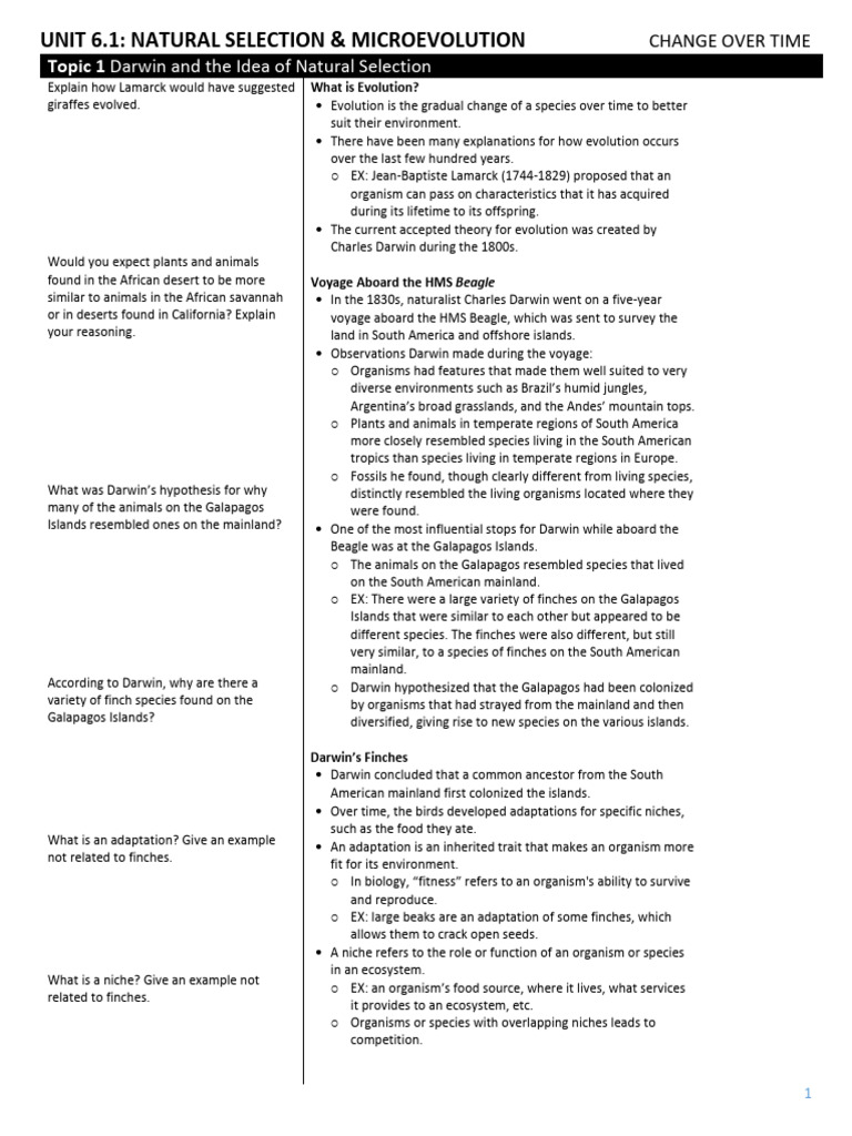 AP BIO Unit 7 Notes 1 | PDF | Natural Selection | Dominance (Genetics)
