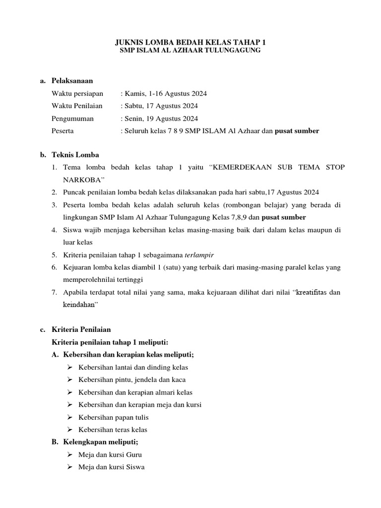 Juknis Lomba Bedah Kelas - Kemerdekaan | PDF | Karier & Perkembangan | Perjalanan