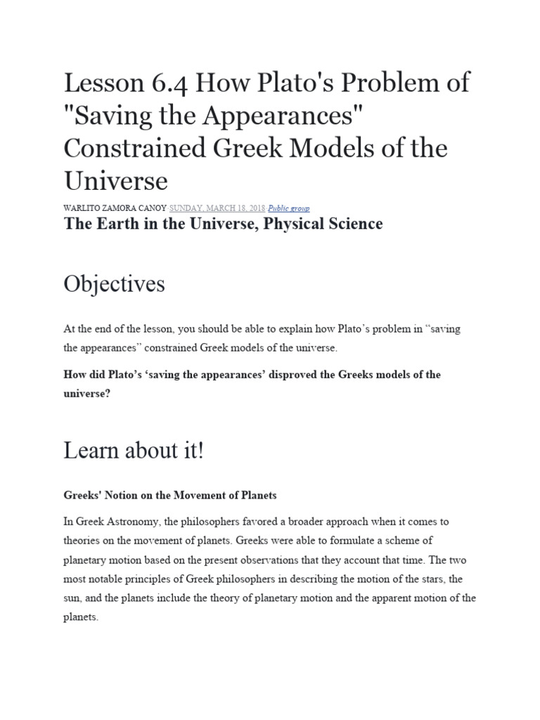 Plato Sample | PDF | Physical Sciences | Solar System